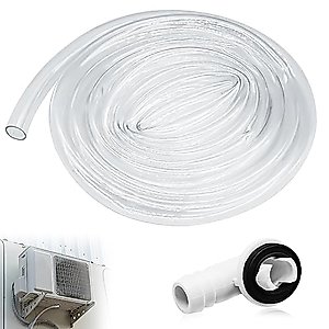 10Ft Portable Air Conditioner Drain Hose, 3/5 Inch Leakproof AC Drain Hose Kit, Universal AC Drain Hose Drain Pipe Replacement with Hose Connector and Clamp, Window Air Conditioner Unit Parts