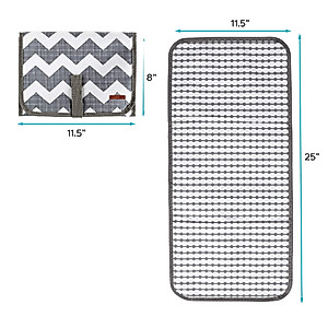 Baby Portable Diaper Changing Pad, Travel Mat Station for Infants and Newborns - (Chevron) Small and Compact Design