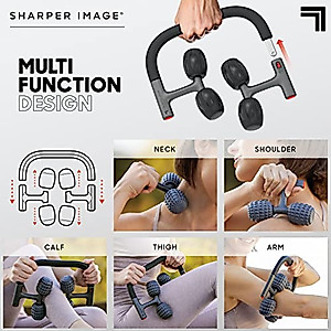 Sharper Image Flex Roller, Modular Massager with 8 Attachments, Compact Design, Silicone and Foam Rollers for Deep Tissue Massage, Workout Recovery, and Pain Relief