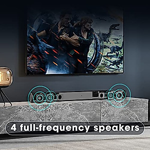 BESTISAN Sound Bars for TV, Wired and Wireless Bluetooth 5.0 TV Sound bar 34inches Soundbar for Home Theater HDMI-ARC/Optical/Coaxial/AUX/USB/Bluetooth Connection, Wall Mountable