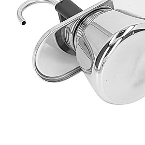 Haofy Stainless Steel Moka Pot, Stovetop Mini 2-Cup Moka Pot, 100ml Dual Pipe Stainless Steel Coffee Maker Anti Scald Nonslip Thickened Strainer Widely Used Mocha Pot