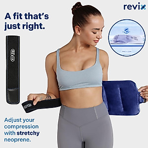 REVIX Ice Pack for Injuries Reusable Gel for Lower Back, Cold Packs for Back Shoulder, Elbow, Hip, Leg, Wrap Around Entire Knee, Soft Cold Compress,16 × 9" Navy
