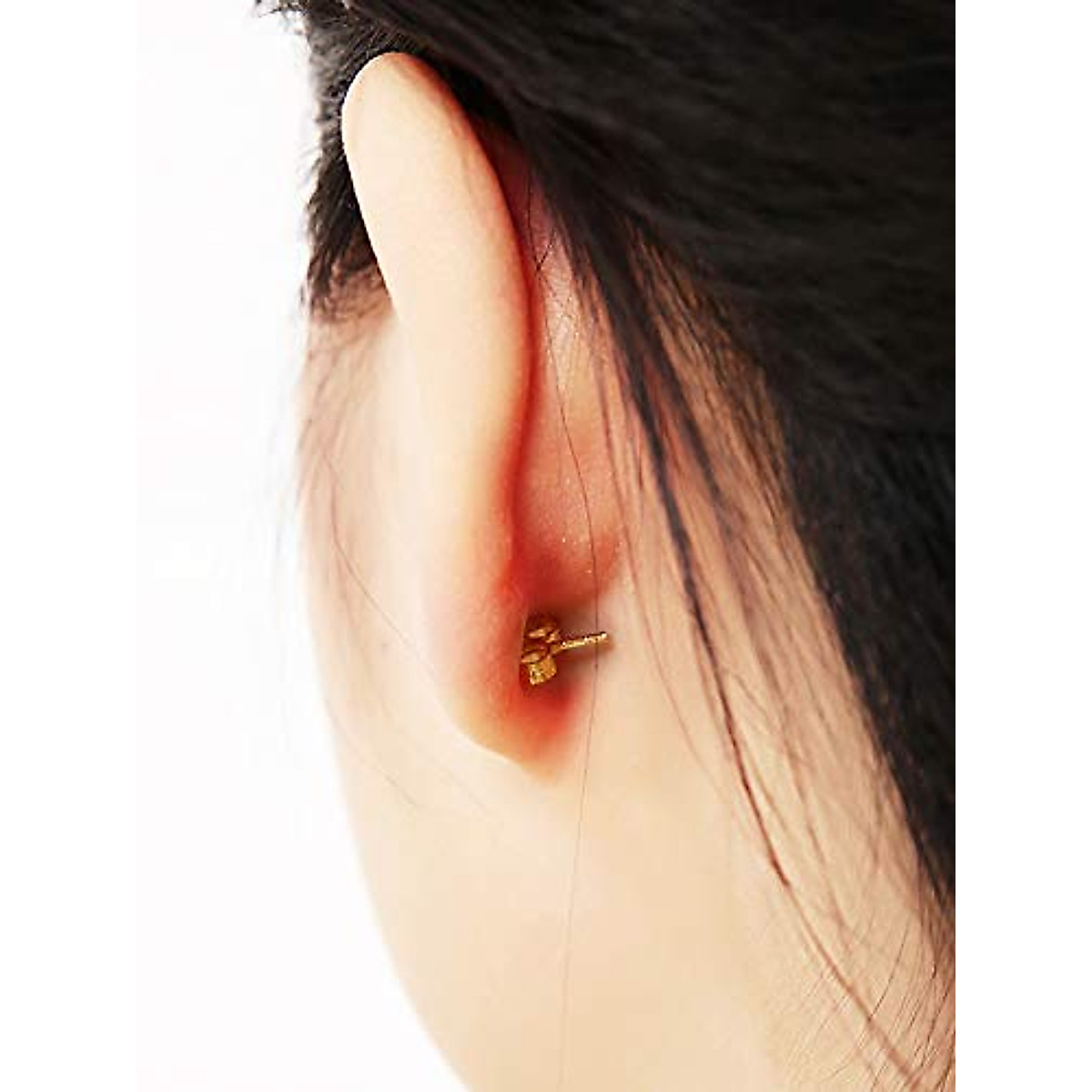 14K Gold Earring Backs - 4 Piece Replacement Earring Backs for Stud Ear Rings 2 Pairs