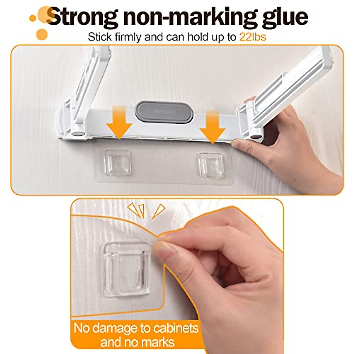 nediea Cabinet Trash Bag Holder, Collapsible ABS Garbage Bag Rack for T-Shirt Bags, Hanging Shopping Bag Holder for Kitchen Cupboard, Under Sink, Bathroom, Bedroom, Toilet, RV (White)