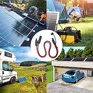 Tsinghwang 2 Set 10AWG Solar Panel to SAE Adapters Solar Extension Cable 50Amps Connectors for RV Solar Panel Battery DC Power Battery Charger 55cm/22in