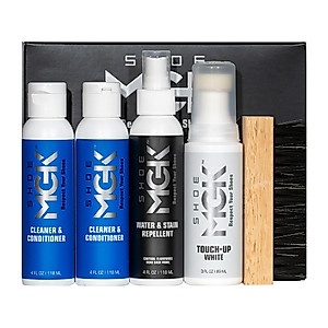 Shoe MGK MVP Sneaker Cleaner Kit - Cleaner & Conditioner, Water & Stain Repellent, White Touch-Up, with Shoe Brush to Clean and Whiten Leather, Canvas, Fabric Shoes