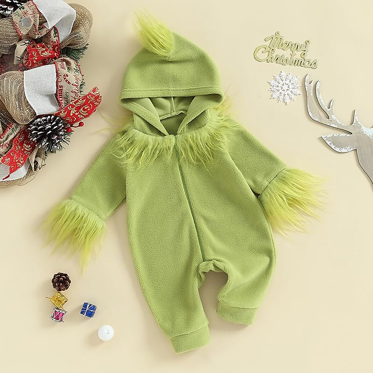 Eadrioss Cute Animal Costume for Toddler Baby Girl Boy Halloween Costume Fuzzy Warm Fall Winter Clothes Halloween Gifts