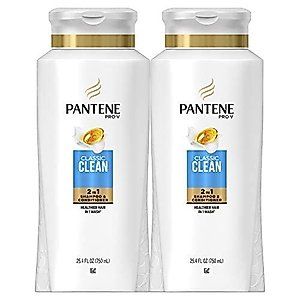 Pantene Classic Clean 2 in 1 Shampoo and Conditioner 25.4 Fl Oz (Pack of 2)