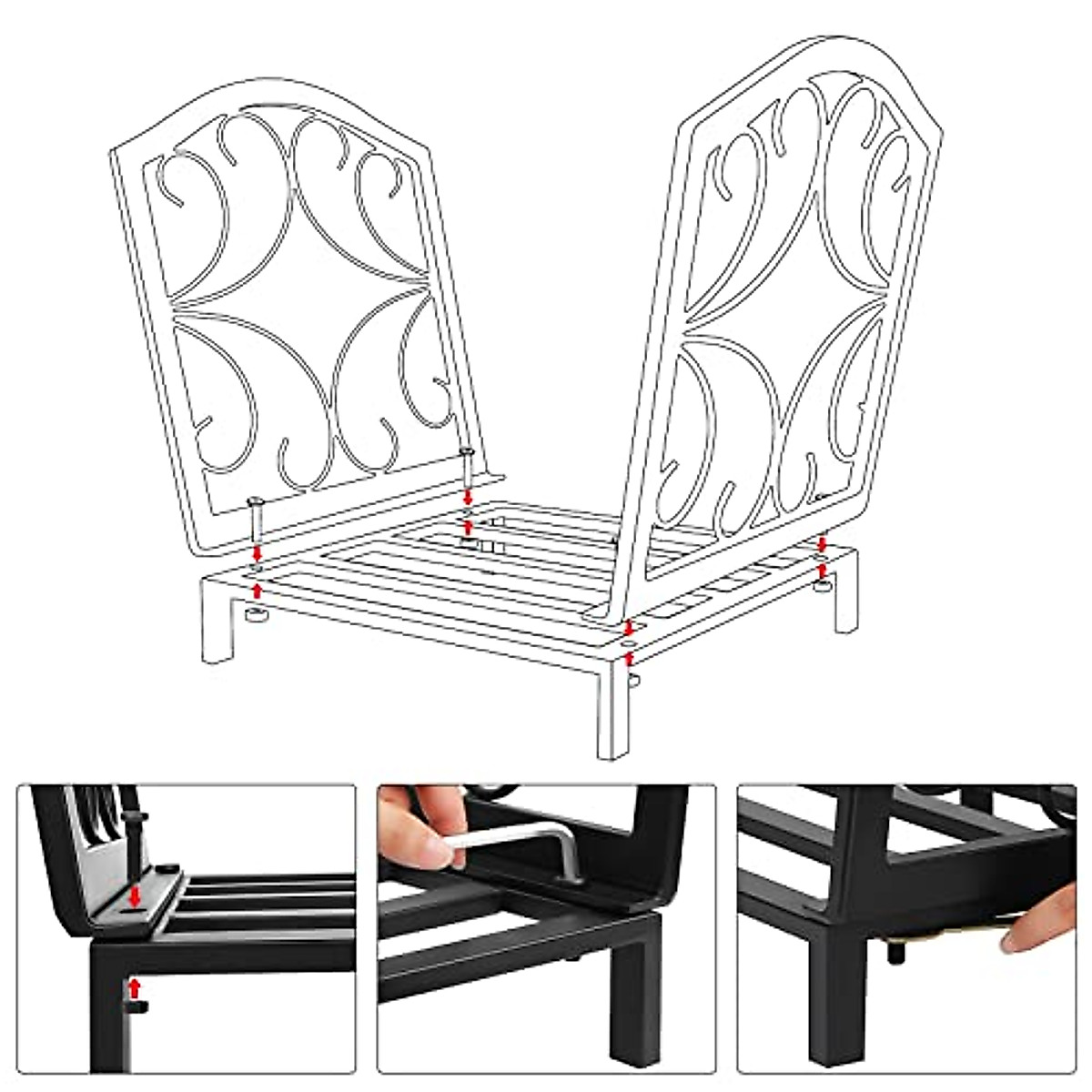 Eletorot 17 Inch Small Firewood Rack Indoor/Outdoor,Decorative Fire Log Holder for Fireplace,Fire Pit,Heavy Duty Wood Rack,Wood Stove Accessories