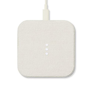Courant Catch:1 Essentials - Belgian Linen Wireless Charging Pad - Qi-Certified - Compatible with iPhone 14, 13, 12, 11, X, SE, Samsung Galaxy S23, S22, S21, S20, Note, AirPods, AirPods Pro (Natural)