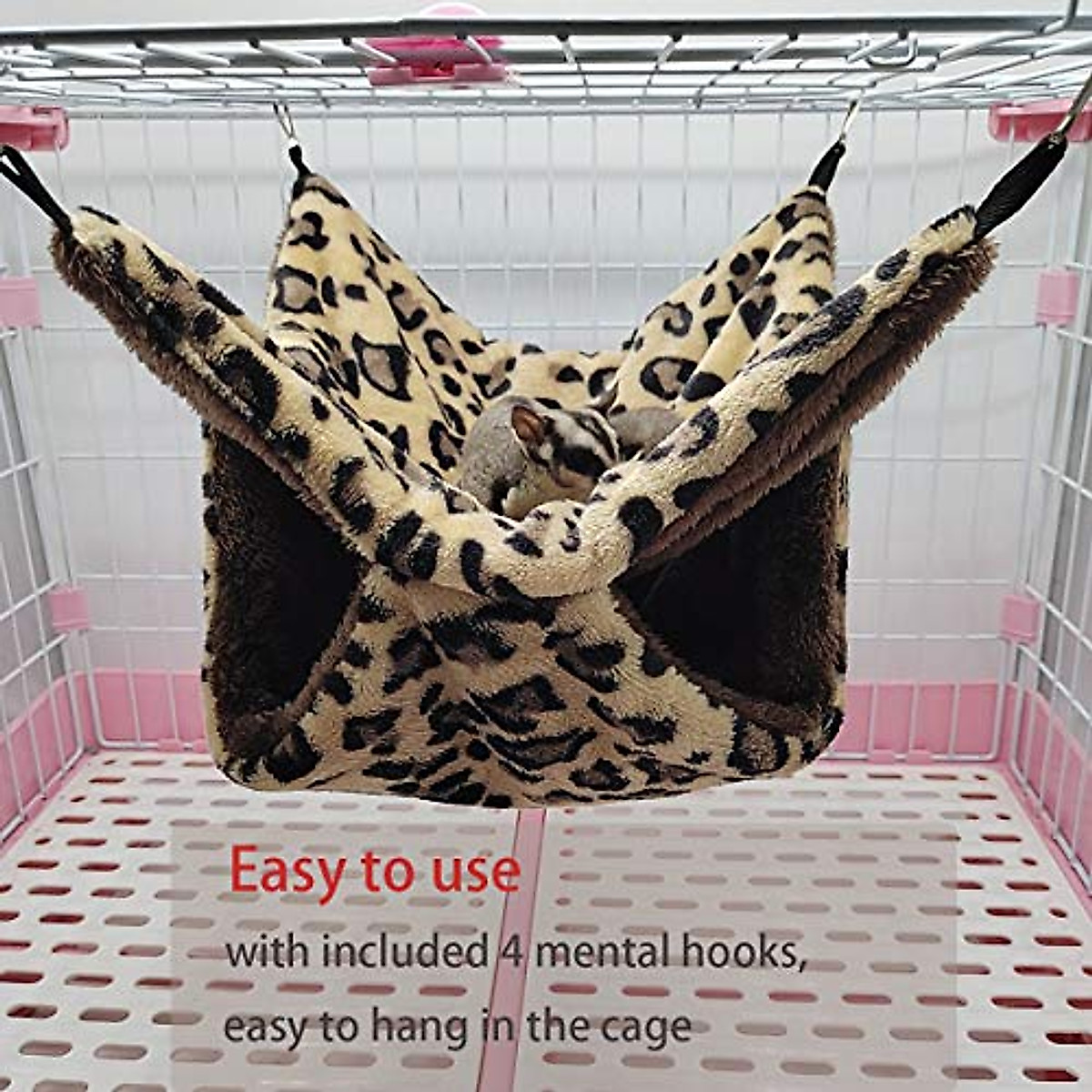 ELEpure Small Animals Hammock Guinea Pig Sugar Glider Bedding Nest Plush Hanging Bed Hideout for Ferret Chinchilla Squirrel Rat Hedgehog Gerbils Warm Playing