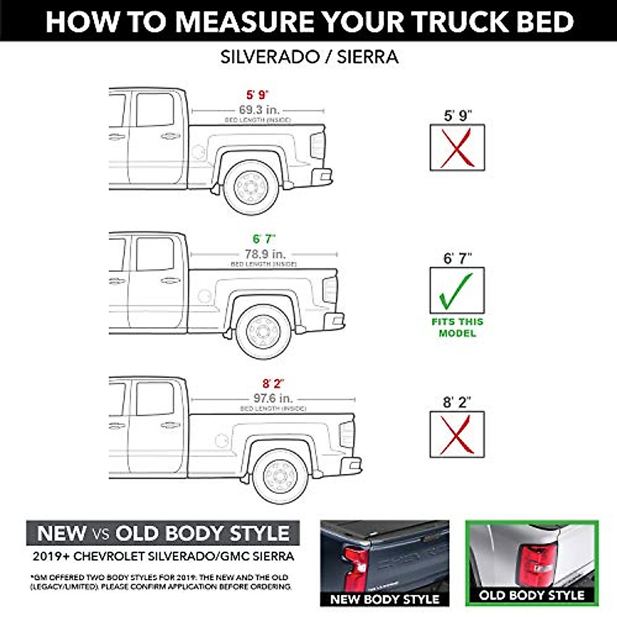 TruXedo TruXport Soft Roll Up Truck Bed Tonneau Cover | 272001 | Fits 2014 - 2018, 2019 Limited/Legacy Chevy/GMC Silverado/Sierra 1500, 2015-19 2500/3500HD 6' 7" Bed (78.9")