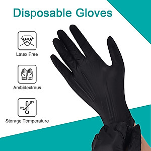 Schneider Black Vinyl Exam Gloves, 4mil, Disposable Gloves Latex-Free, Plastic Gloves for Medical, Cooking, Cleaning, and Food Prep, Surgical Gloves, Powder-Free, Non-Sterile, 100-ct Box (Medium)