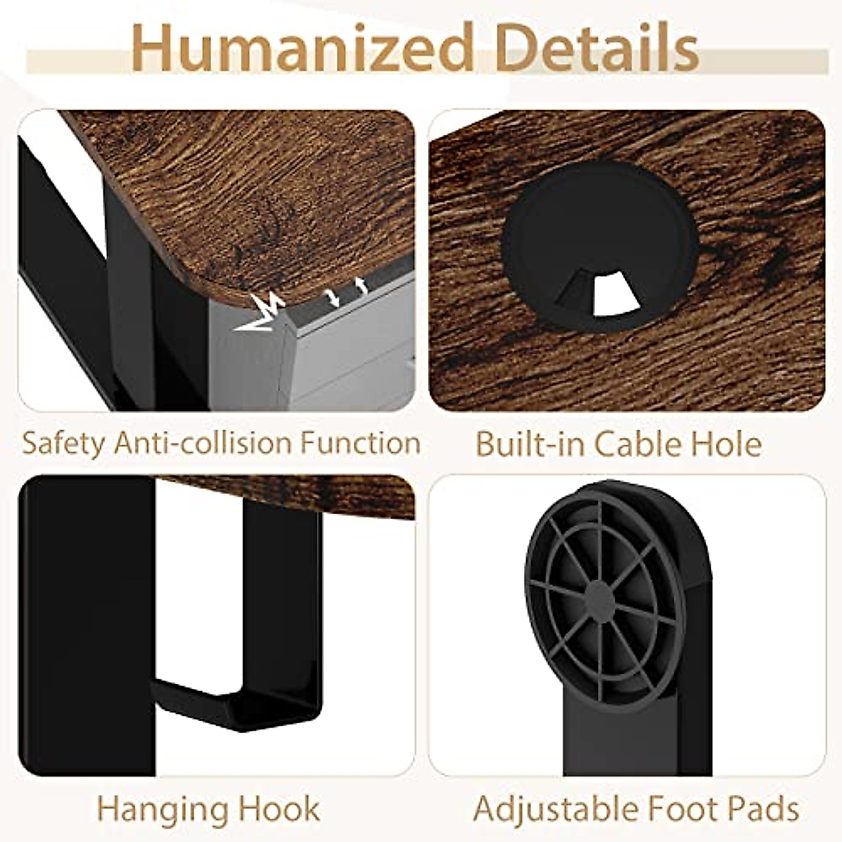 Tangkula 55 x 28 Inch Large Electric Standing Desk, Height Adjustable Sit to Stand Desk with Powerful Motor & Anti-Collision Design, Ergonomic Stand Up Workstation with Metal Frame, Home Office Desk