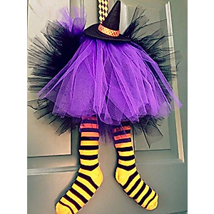 Ginfonr Halloween Tulle Rolls with Orange Black Purple Fabric Bolt Spool for Wedding Tutu Table Skirt DIY Crafting Favors Pew Bow Banquet Party Decor (6 Inches x 25 Yards, 3 Roll)