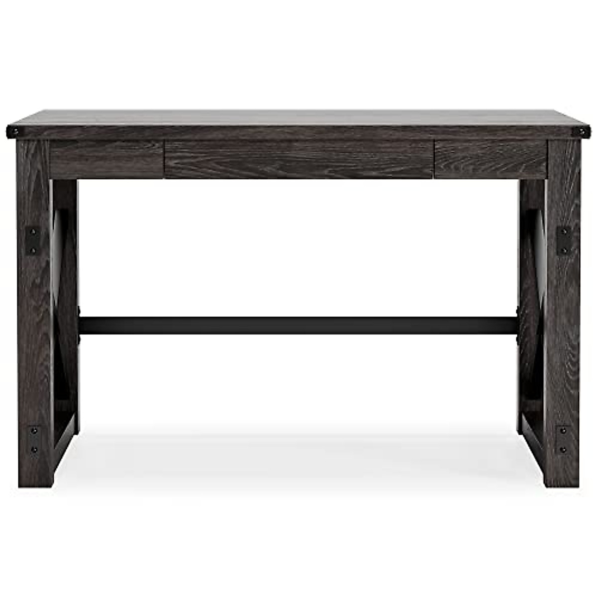 Signature Design by Ashley Freedan Rustic Farmhouse Home Office Desk, Dark Gray