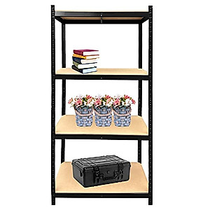 Garage Storage Shelving Unit Heavy Duty Metal Frame 353lbs Load Per Tier, 31.5 x 15.7 x 64in, 4 Adjustable Shelves, Industrial Shelving Utility Shelves Storage Rack for Home Warehouse Kitchen, Black