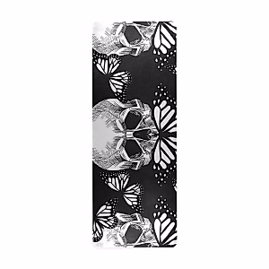Baofu Non Slip Yoga Mat Skull Exercise Fitness Eco Friendly Hot Mat Long TPE Foldable Natural Non-Toxic Pilates Mat with Carrying Bag 71"x26"