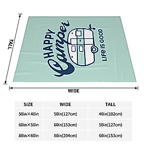 Fleece Throw Blanket Camp Plush Throw Blanket for Couch Sofa Bed Women Blanket (50"x40")