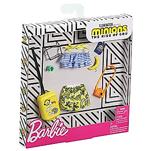Barbie Storytelling Fashion Pack of Doll Clothes Inspired by Minions: Halter Top, Banana Shorts and 6 Accessories Dolls, Gift for 3 to 8 Year Olds