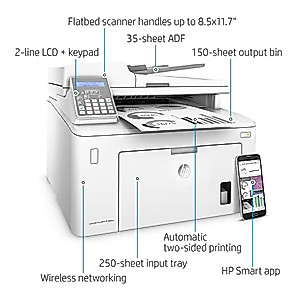 HP Laserjet Pro M148fdw All-in-One Wireless Monochrome Laser Printer, Fax, Mobile & Auto Two-Sided Printing, Works with Alexa (4PA42A)