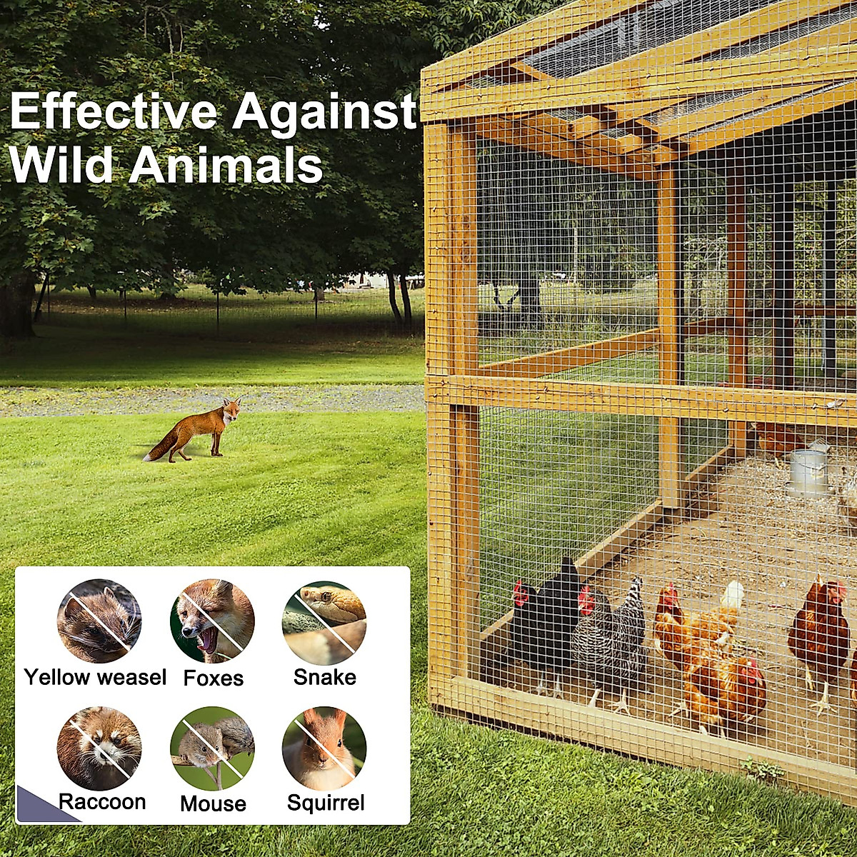 KANERS Black PVC Vinyl Coated Wire Mesh Hardware Cloth 1/2 in 48”x50’ 19 Gauge, Welded Wire Fencing Chicken Wire Mesh Roll Cage Wire Netting