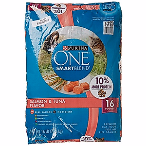 Purina O.N.E. Cat Food Adult Total Nutrition Salmon & Tuna, 16 lb