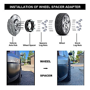 VLAOSCHI Black Forged 8x6.5 to 8x170 Wheel Adapters 2 Inch with 9/16" Studs Compatible with Dodge F-or-d 8 Lug for 1994-2010 RAM-2500 3500 | 1975-1997 F250 F350 (Must be with 9/16" Lugs) - Pack of 4
