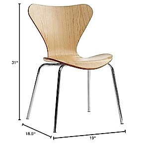 Fine Mod Imports Jays Dining Chair, Natural