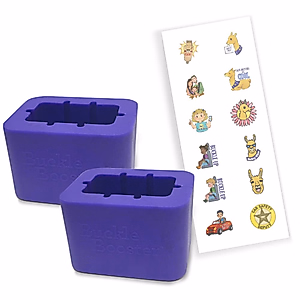 BPA-Free Buckle Booster for Car Seat Belt - Raises Your Seat Belt for Easy Reach - Stop Fishing for Buried Seat Belts - Stands Up Receptacle for No-Hassle Buckling - with Kids' Sticker (2-Pack)