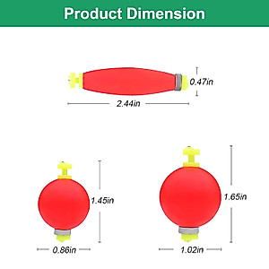 FishingPepo 15 Pcs Fishing Bobbers Weighted Foam Snap on Float Weighted Bobbers Fishing, Weighted Foam Snap on Float Weighted Bobbers Fishing Tackle Accessories (10Pcs Round +5pcs Oval)