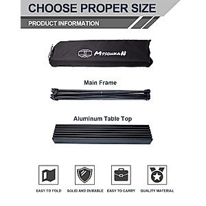 MSSOHKAN Camping Table Folding Portable Camp Side Table Aluminum Lightweight Carry Bag Beach Outdoor Hiking Picnics BBQ Cooking Dining Kitchen