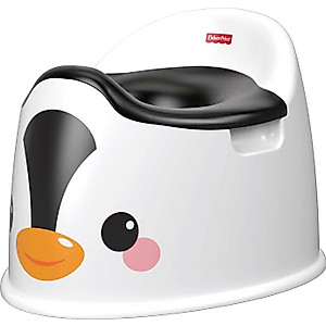 Fisher-Price Toddler Toilet Penguin Potty Training Seat, Portable Chair with Handles for Kids and Removable Bowl