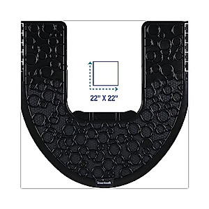 Boardwalk CMBB Commode Mat 2.0, Absorbant, Rubber, 22 x 22, Black, 6/Carton