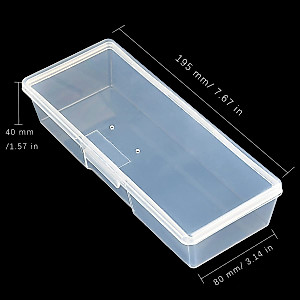 MARYTON Clear Box Storage Case for Organizing Professional Pedicure Manicure Kit and Nail Supplies, Plastic Box Nail Art Kits Tools Organizer, 4-Count