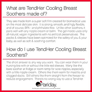 TendHer Reusable Soothing Breastfeeding Gel Pads with Absorbent Covers, Hot or Cold Packs for Nursing Pain Relief from Sore Nipples, Engorgement and Clogged Ducts, Pack of 2 Gel Packs and Sleeves