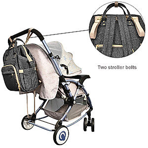 OUSIJOJO Diaper Bag Backpack Multifunction Baby Diaper Bags Fit Stroller with Changing Pad and Portable Insulated Pocket