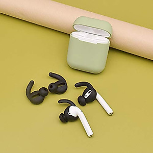 Zotech 3 Pairs AirPods Ear Hooks Cover Earbuds Tips Compatible with Apple AirPods 1 & AirPods 2 or EarPods (Black)