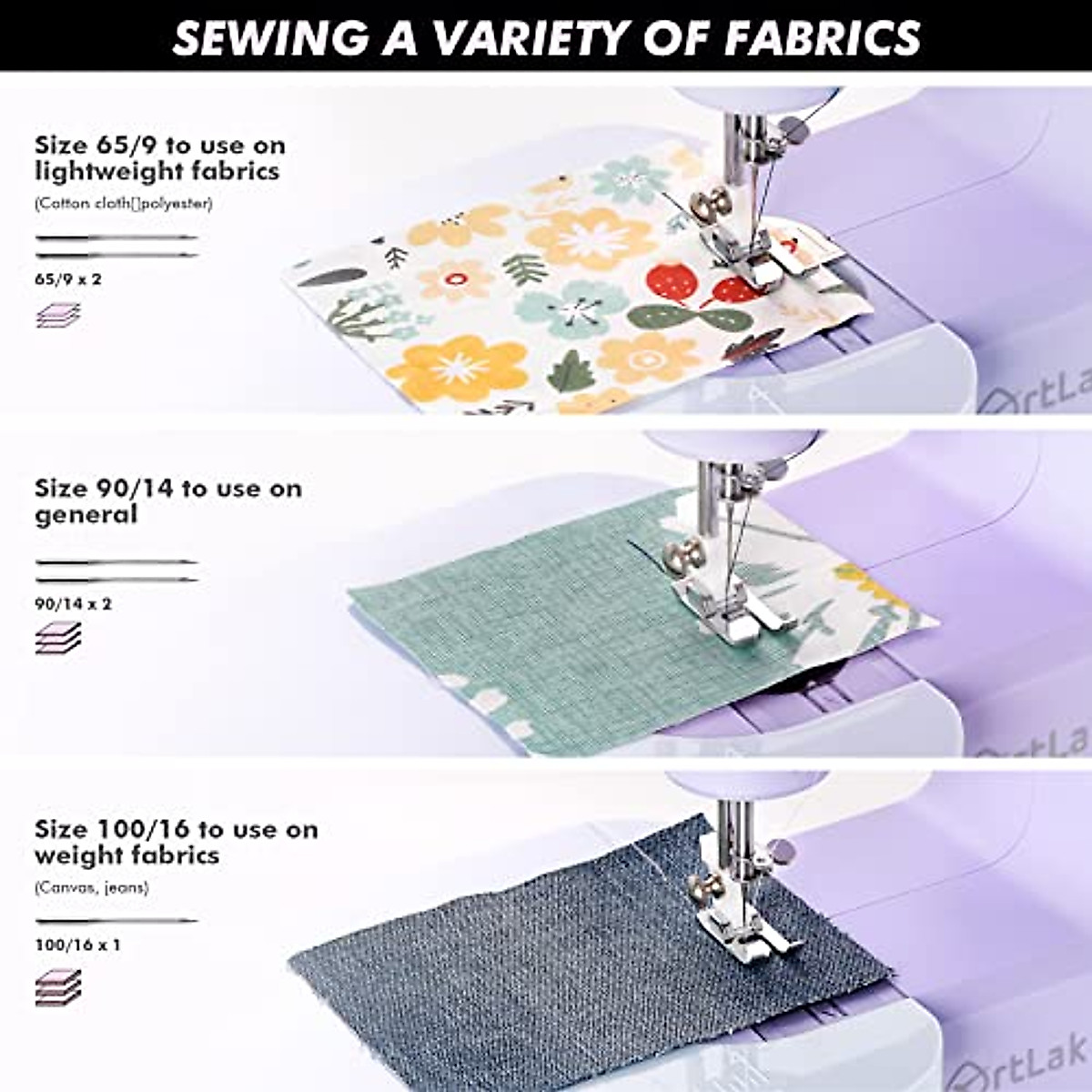 ArtLak Sewing Machines Mini, Portable Sewing Machine for Beginner with 16 Built-in Stitches and Reverse Sewing, Multi-Function Mending Machine Small with Accessory Kit Pedal for Family Children's Day