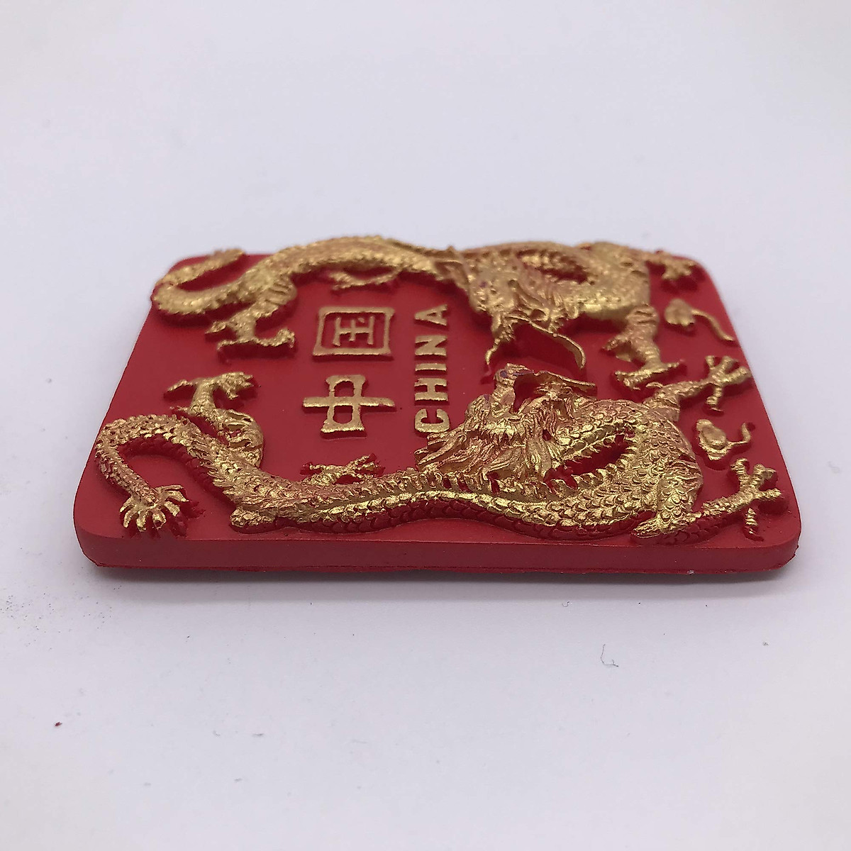 Chinese Dragon 3D Refrigerator Magnet China Souvenirs Sticker,Beautiful Myth China Fridge Magnet,Red Home and Kitchen Decoration