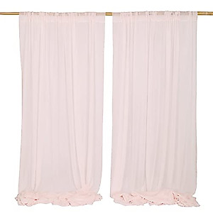 Lookein Blush Wedding Backdrop Wrinkle-Free White Sheer Backdrop Curtains 10ft x 10ft Chiffon Fabric Drapes for Wedding Ceremony Arch Party Stage Decoration