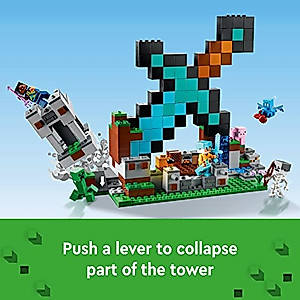 LEGO Minecraft The Sword Outpost 21244 Building Toys - Featuring Creeper, Warrior, Pig, and Skeleton Figures, Game Inspired Toy for Fun Adventures and Play, Gift for Kids, Boys, and Girls Ages 8+