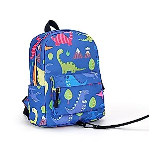 HQCUPB Toddler Preschool Backpack School Book Bag for Kids, Boys, Girls, Kindergarten Nursery Travel Bag with Chest Strap (Small Dinosaur)