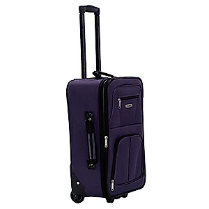 Rockland Fashion Expandable Softside Upright Luggage Set, Purple, 2-Piece (14/19)