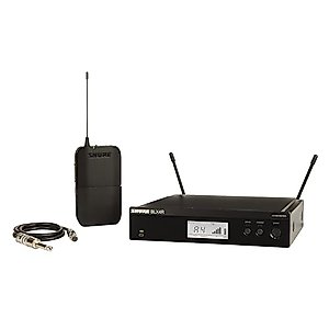 Shure BLX14R UHF Wireless System for Guitar and Bass - 14-Hour Battery Life, 300 ft Range, UHF | Includes 1/4" Jack Instrument Cable & Single Channel Rack Mount Receiver | H11 Band (BLX14R-H11)