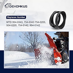 Drive Belt Fits for Snow Thrower - Drive V-Belt for MTD 754-0142 954-0343 754-0205 Ariens 72099 0720990 Simplicity 1672732SM Series edgers Snowblowers (3/8" X31")