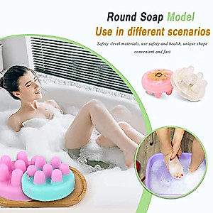 Famimkr Silicone Massage Bar Soap Molds Silicon Molds for Soaps Making, Handmade Soap Molds 3pcs (Rectangle and Circle)