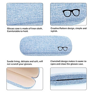 LZYMSZ 4 Pack Glasses Case, Hard Shell Eyeglasses Case with Storage Bag and Soft Glasses Cloth, Unisex Portable Sunglasses Case with Glasses Clip and Glasses Screwdriver (4 Colors)