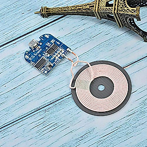 Wixine 2Pcs Qi Wireless Charger PCBA Circuit Board with Coil Pad Charging for DIY K9G9