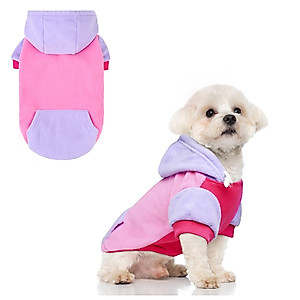 BEAUTYZOO Fleece Dog Hoodie Sweatershirt with Pocket and Leash Hole, Stretchy Small Medium Large Sized Dogs Clothes for Fall Winter Cold Days, Color Designer Warm Dog Jackets,French Bulldog Coats
